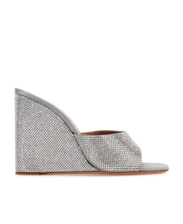 Amina Muaddi Embellished Wedge Sandals