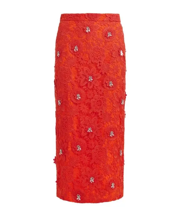 Essentiel Antwerp Embellished Lace Midi Skirt