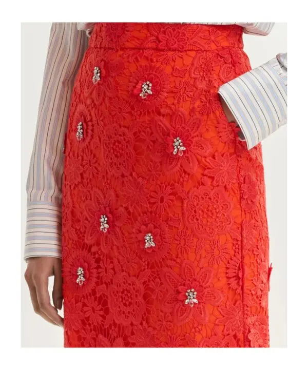Essentiel Antwerp Embellished Lace Midi Skirt