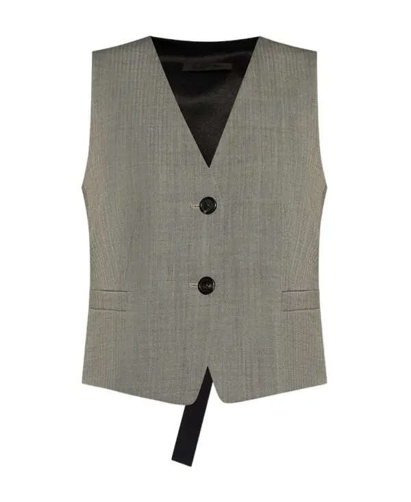 Helmut Lang Herringbone Vest - Gray