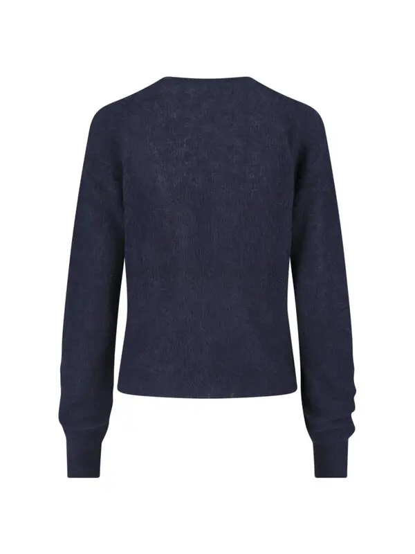 Auralee Fuzzy Crewneck Knitted Sweater