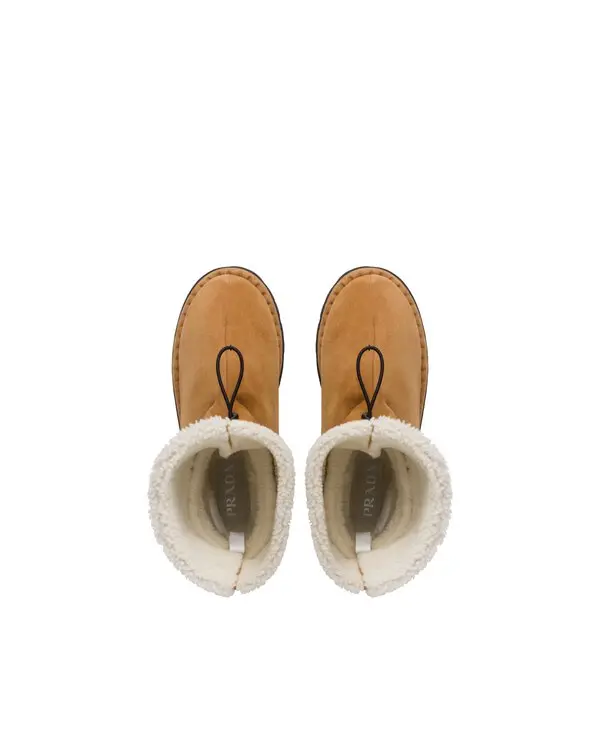 Prada Shearling Logo Booties