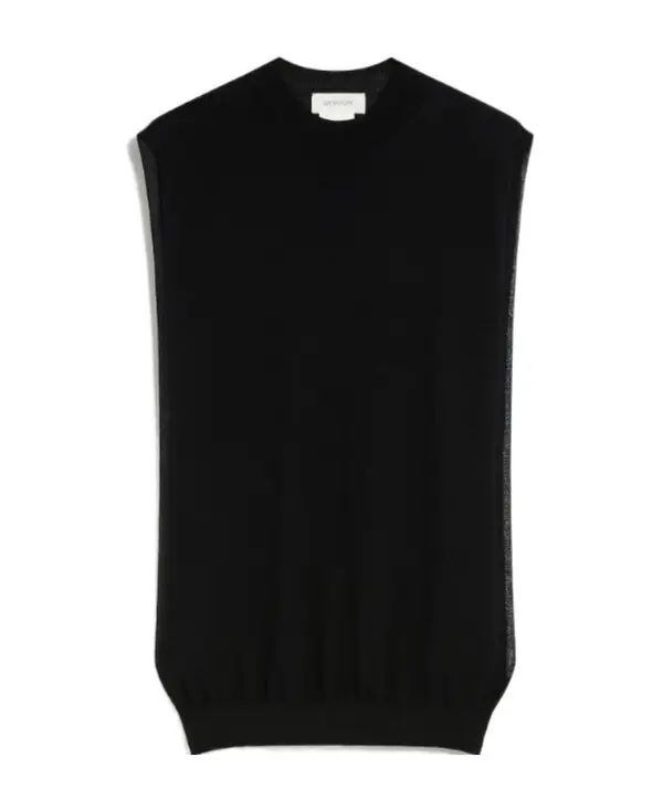 Sportmax Sleeveless Wool-silk Top With Ribbed Details