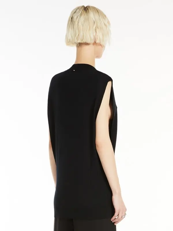 Sportmax Sleeveless Wool-silk Top With Ribbed Details