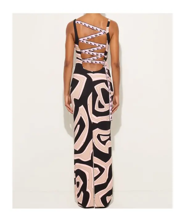 Emilio Pucci Labirinto Print Sleeveless Maxi Dress