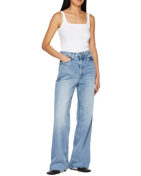 RE/DONE High-waisted Flared Jeans With Logo