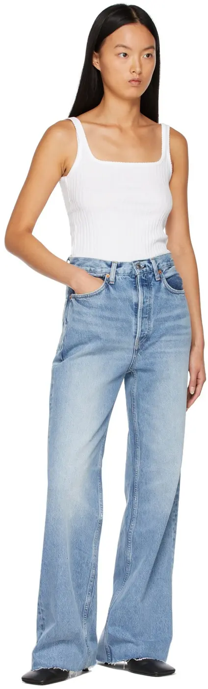 RE/DONE High-waisted Flared Jeans With Logo