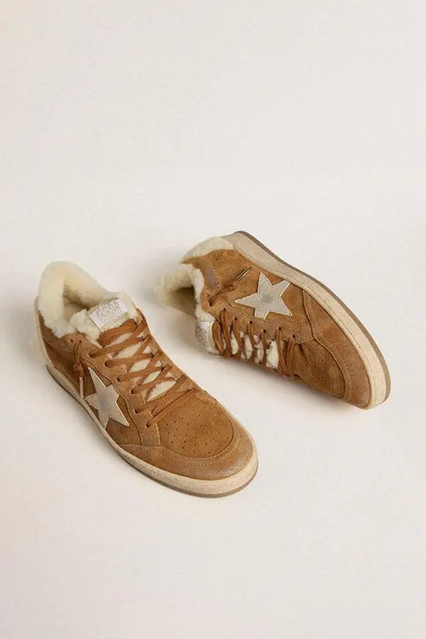 GOLDEN GOOSE Ball Star Lace-up Sneakers - Nude