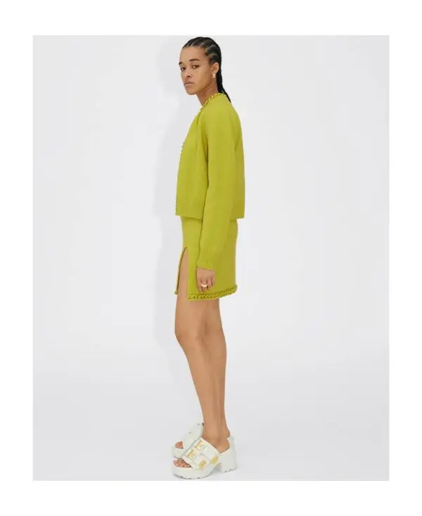 Bottega Veneta High-waisted Knit Mini Skirt With Chain Detail