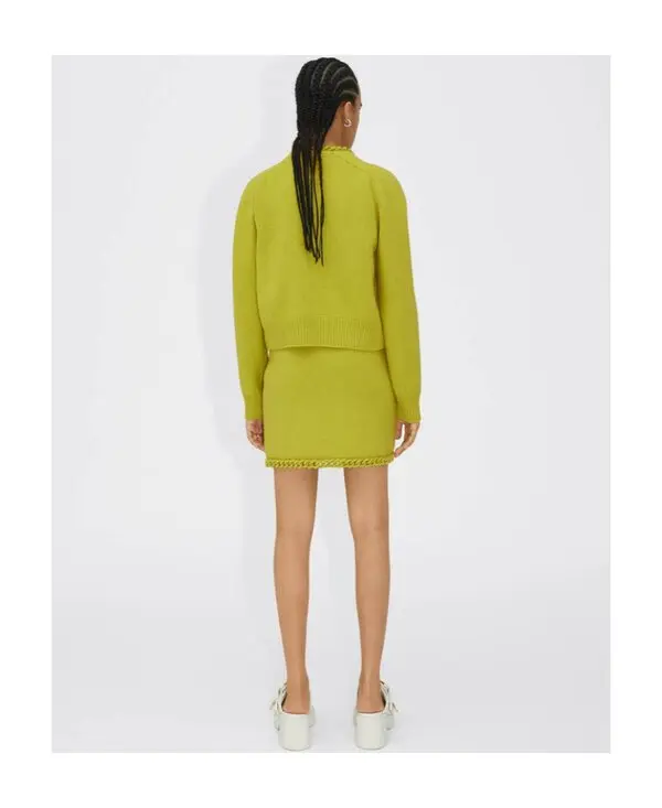 Bottega Veneta High-waisted Knit Mini Skirt With Chain Detail