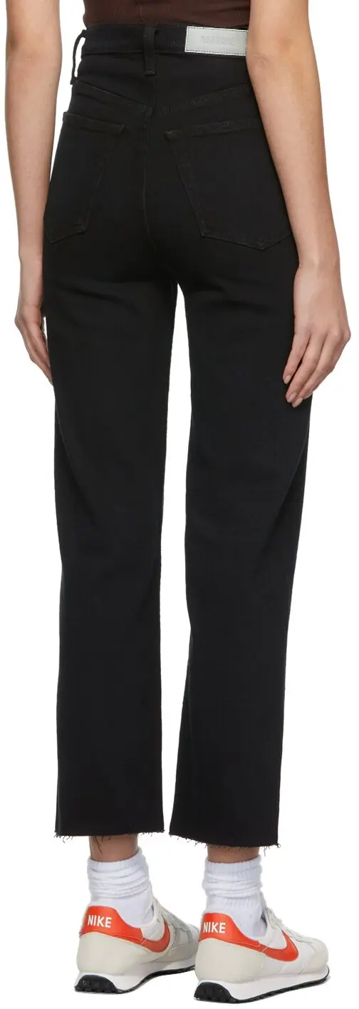 RE/DONE High-rise Straight-leg Jeans - Black