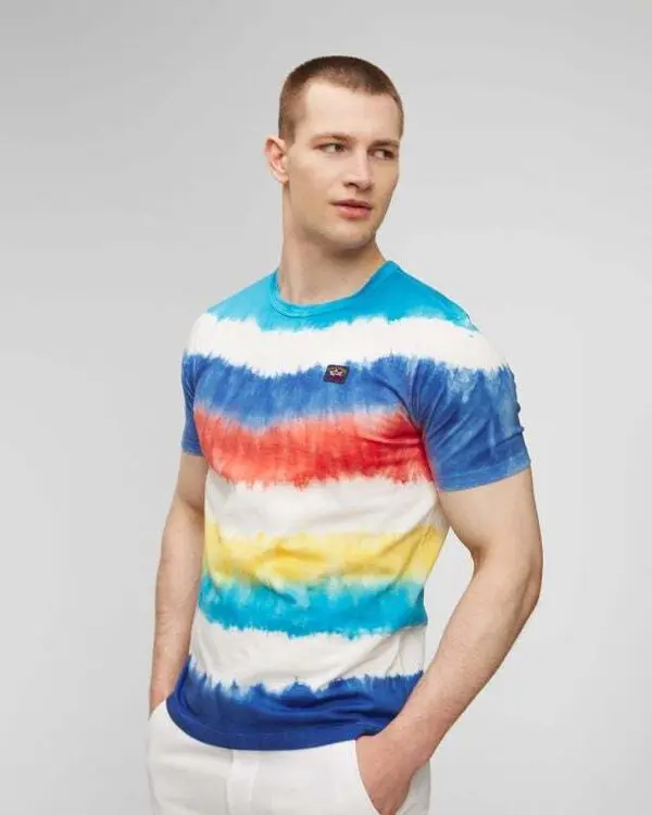 PAUL  SHARK Tie-dye Print Cotton T-shirt