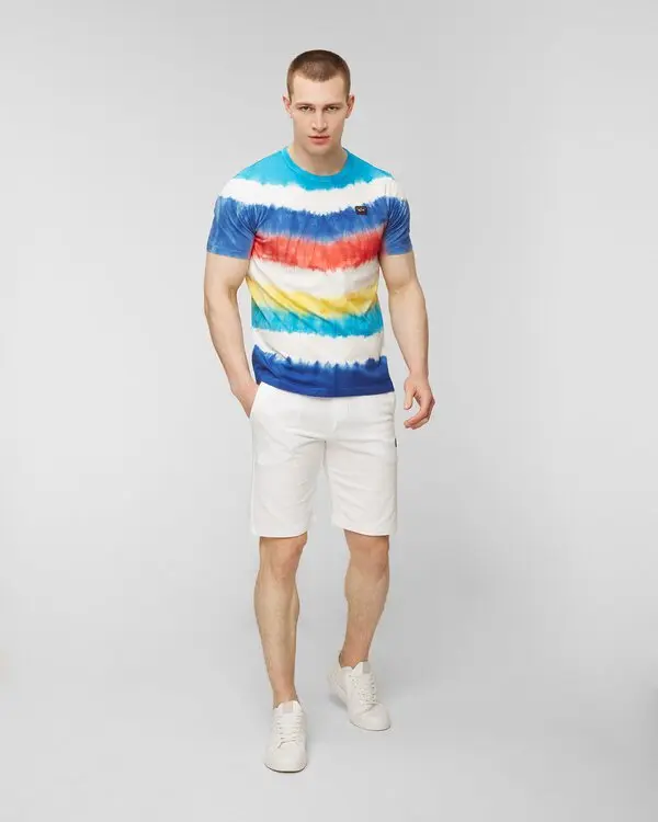PAUL  SHARK Tie-dye Print Cotton T-shirt