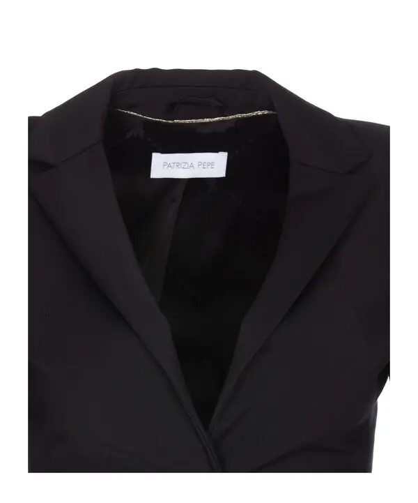 Patrizia Pepe Single-breasted Blazer With Slit Sleeves - Black