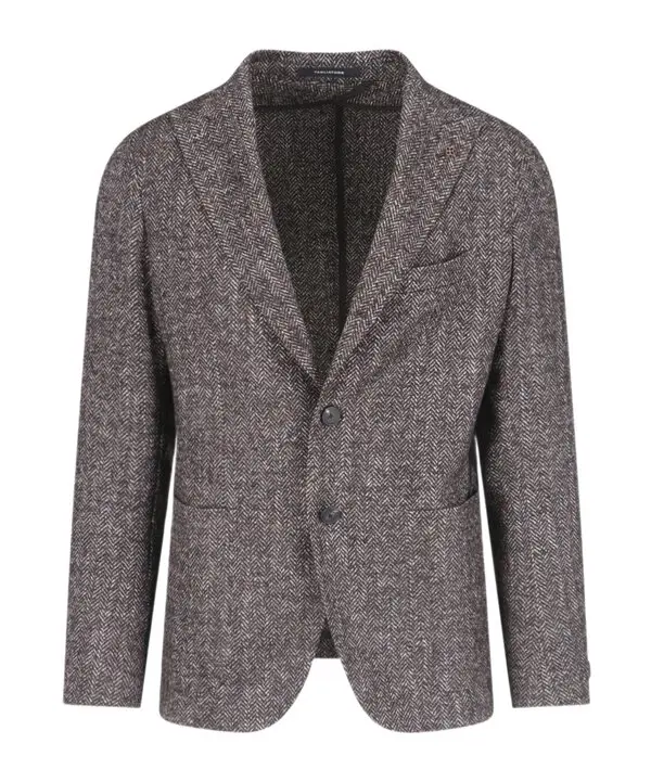 Tagliatore Herringbone Blazer Jacket - Black