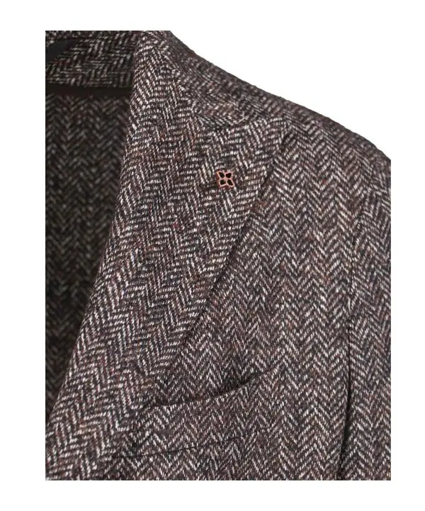 Tagliatore Herringbone Blazer Jacket - Black