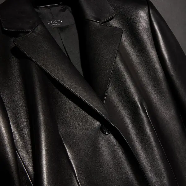 Gucci Single-breasted Leather Coat