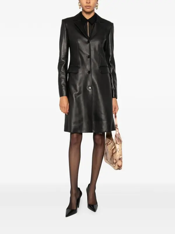 Gucci Single-breasted Leather Coat