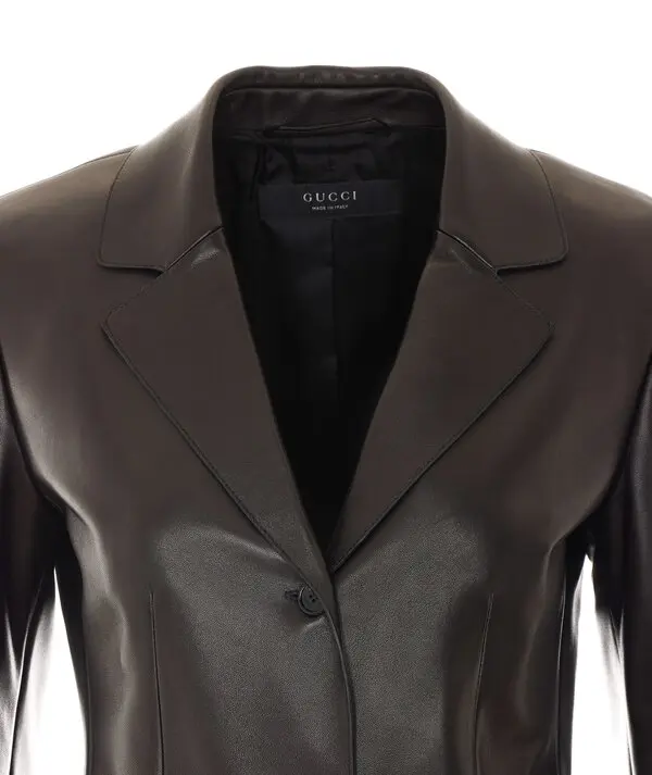 Gucci Single-breasted Leather Coat