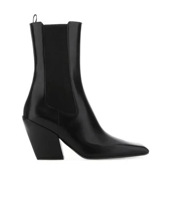 Prada Pointed Toe Slip-on Ankle Boots