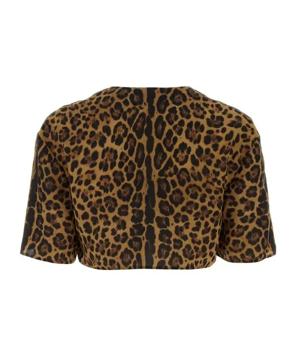 Valentino Garavani Leopard Print Cropped Top