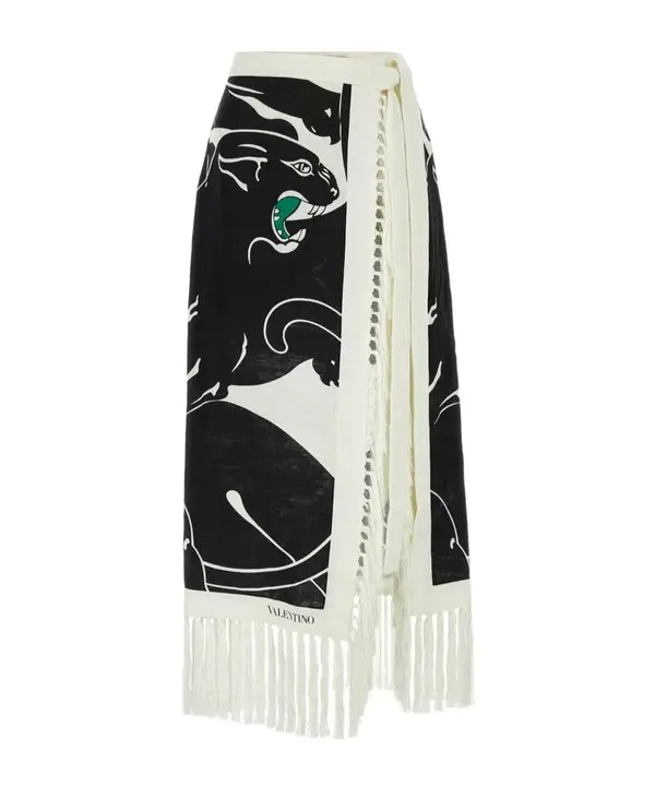 Valentino Garavani Printed Fringed Skirt - No