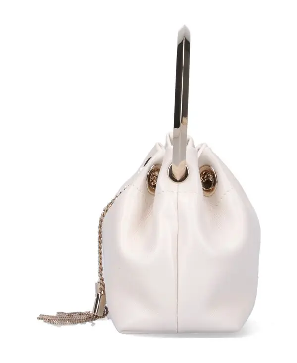 JIMMY CHOO Micro Bon Bon Mini Tote Bag - White