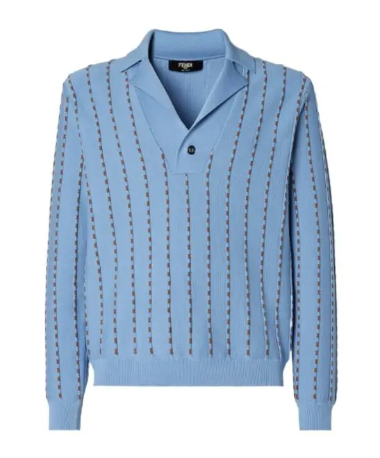 Fendi Long-sleeved Cotton Jumper With Ff Button