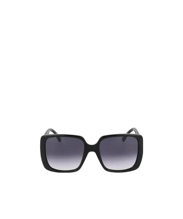 Gucci Oversized Square Sunglasses With Gold Gg Detail - Black
