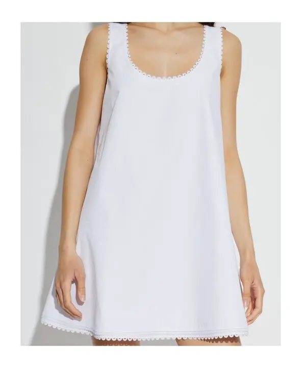 RÓHE Sleeveless Scallop Trim Mini Dress