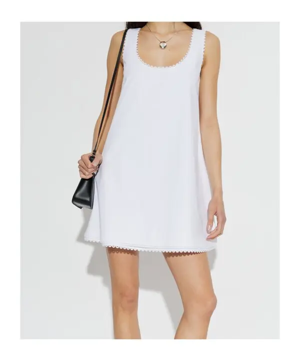 RÓHE Sleeveless Scallop Trim Mini Dress