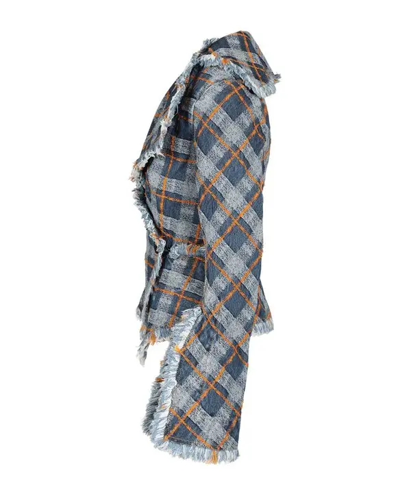 VIVIENNE WESTWOOD Frayed Check Jacket - Gray