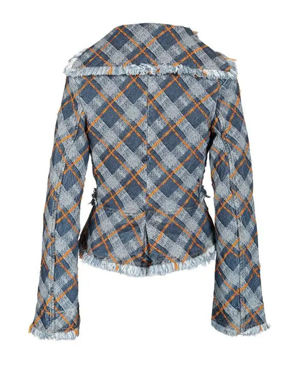 VIVIENNE WESTWOOD Frayed Check Jacket - Gray