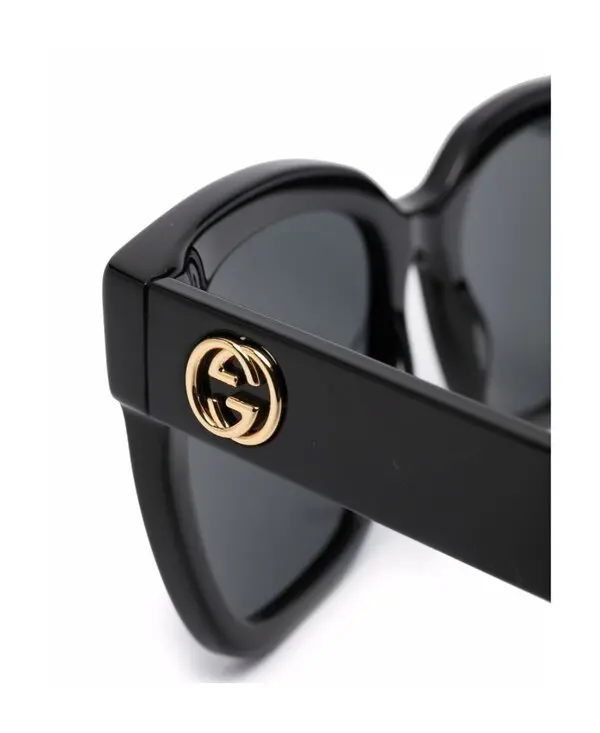 Gucci Square Frame Sunglasses With Logo Detail - Black