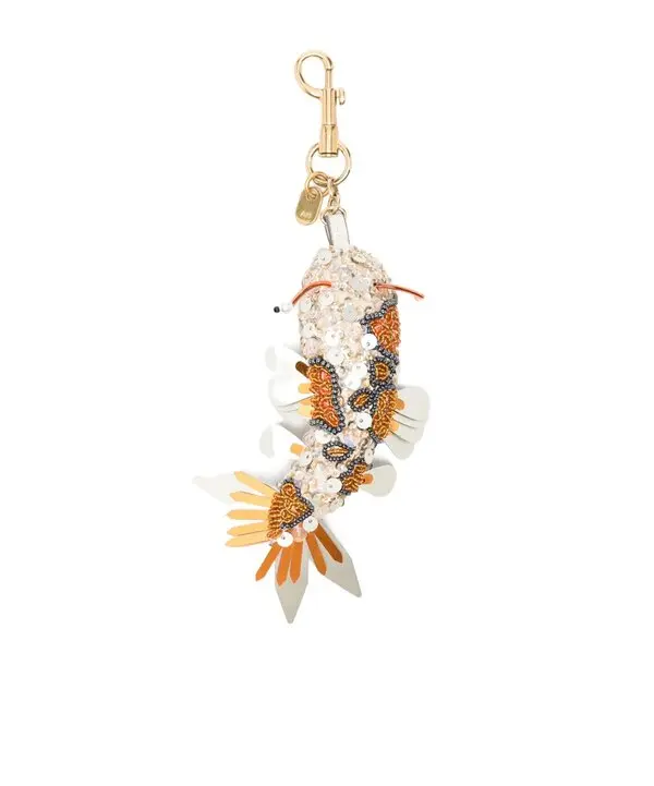 ANYA HINDMARCH Beaded Fish Keychain - Nude
