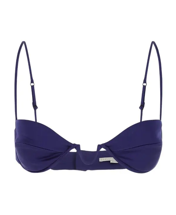 Stella McCartney Spaghetti Strapped Satin Bra Top - Blue