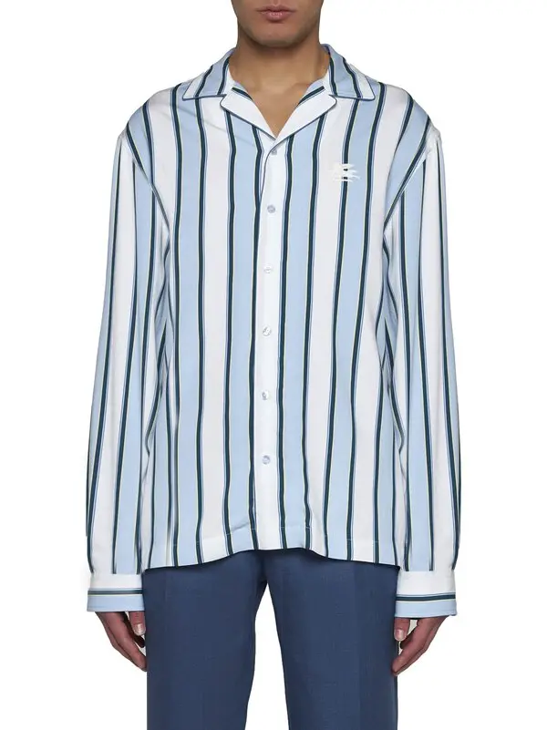 Etro Camp-collar Striped Shirt
