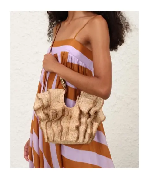 Zimmermann Ruffled Tote Bag - Brown