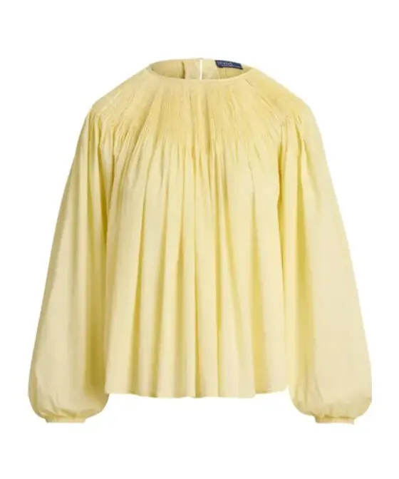 Polo Ralph Lauren Pleated Long-sleeve Blouse