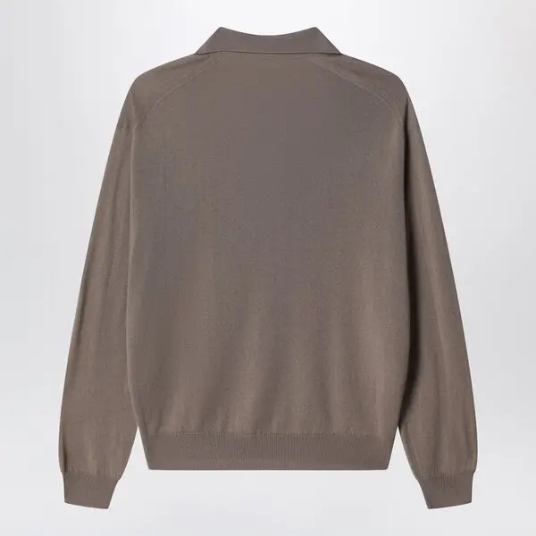 Auralee Long-sleeve Open-collar Polo Shirt