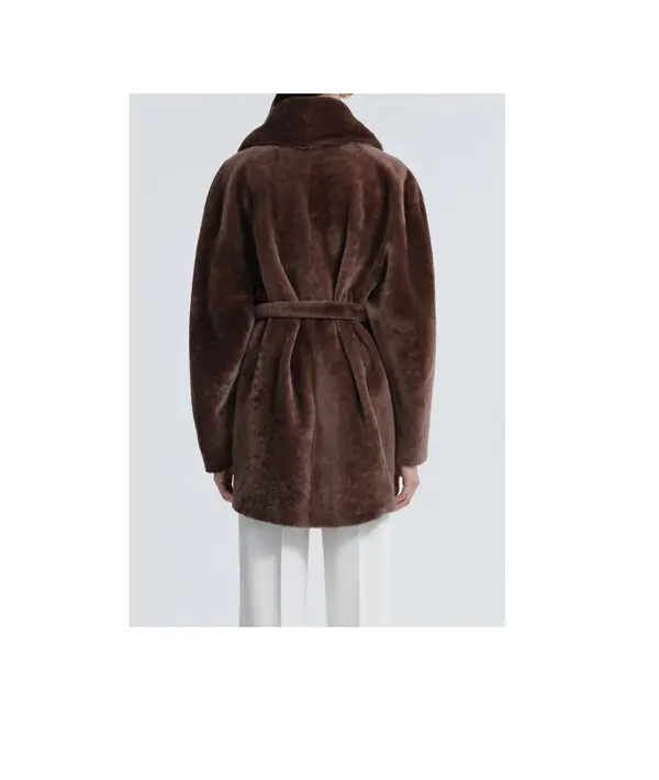 Nour Hammour Long-sleeved Coat With Shawl Collar And Waist Tie