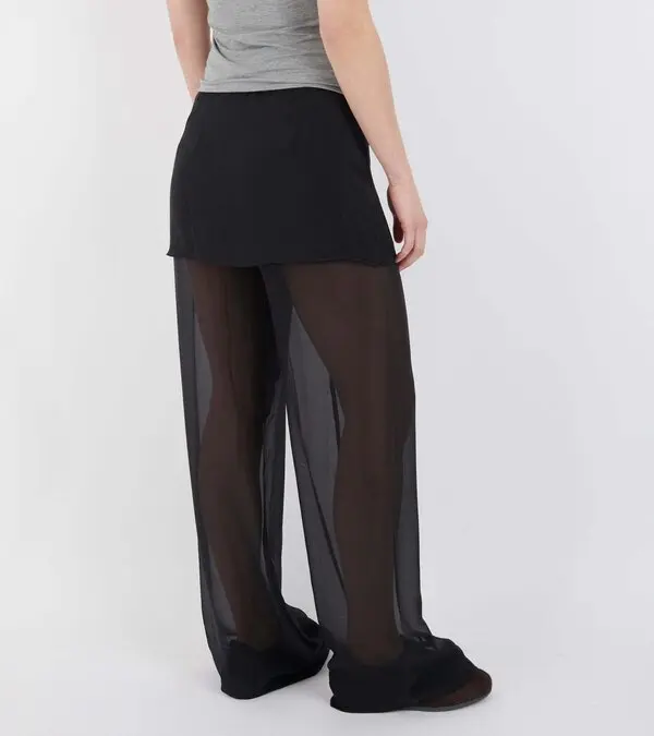 Paloma Wool Layered Sheer Wide-leg Pants With Skirt Overlay