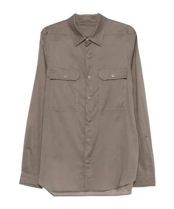 Rick Owens Chest-pocket Long-sleeve Shirt Jacket - Brown