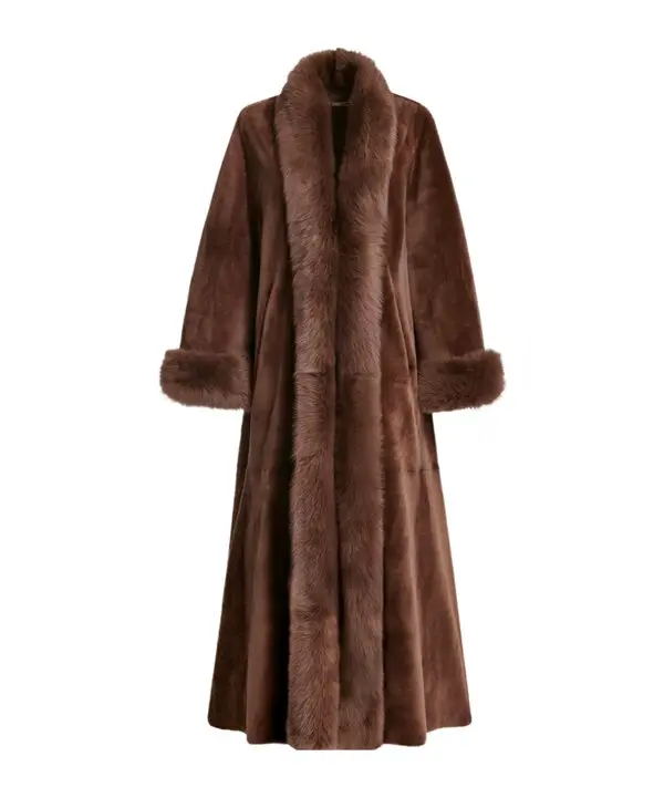 Nour Hammour Sima Grand Shearling Coat - Toffee