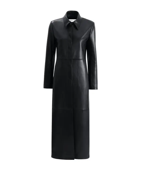 Nour Hammour Gotham Sleek Leather Coat