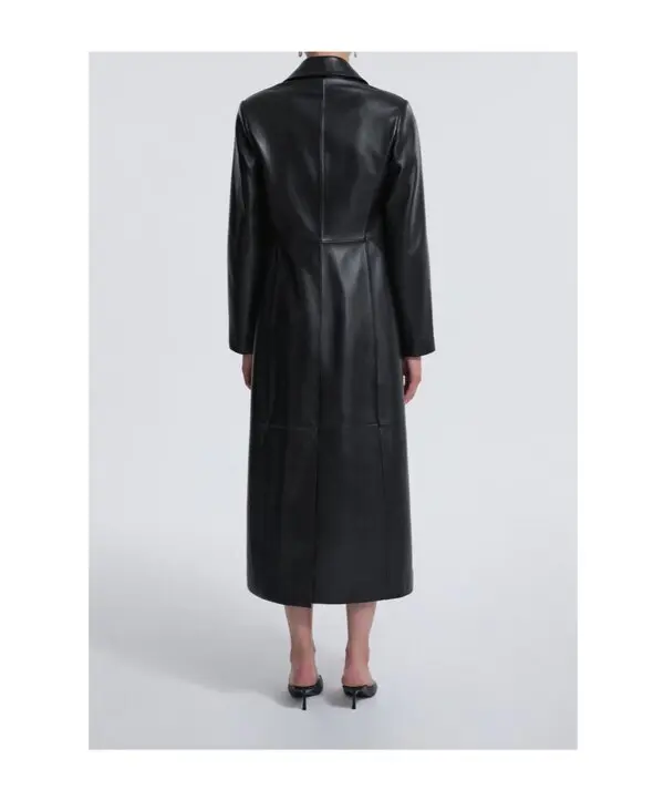 Nour Hammour Gotham Sleek Leather Coat