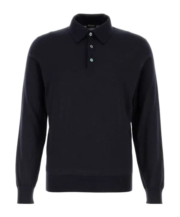 Zegna Long-sleeved Knitted Polo Shirt