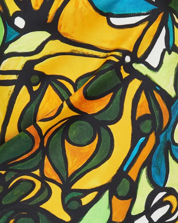 Christopher Esber Printed Draped Silk Top