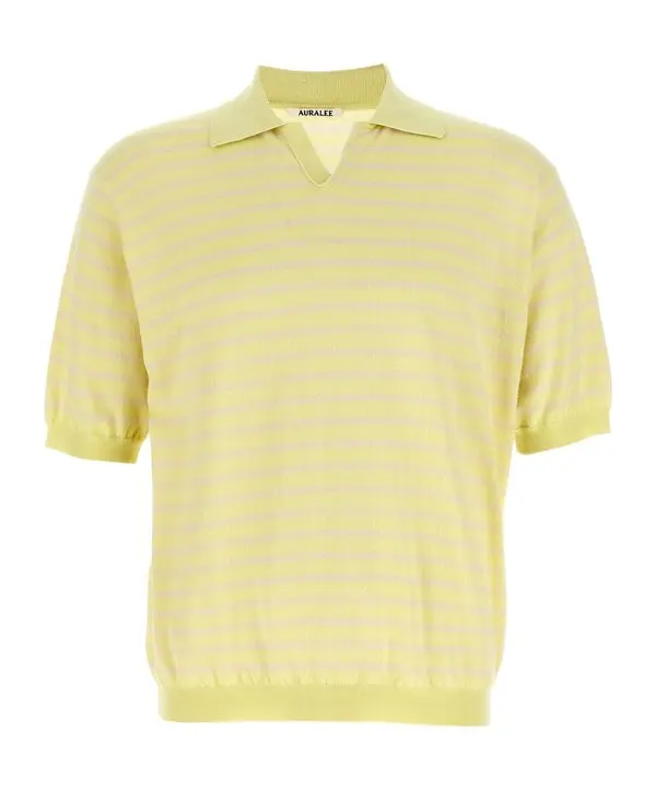 Auralee Collared Long-sleeve Polo Shirt