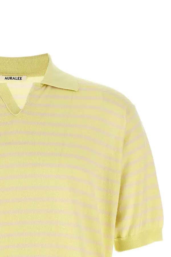 Auralee Collared Long-sleeve Polo Shirt